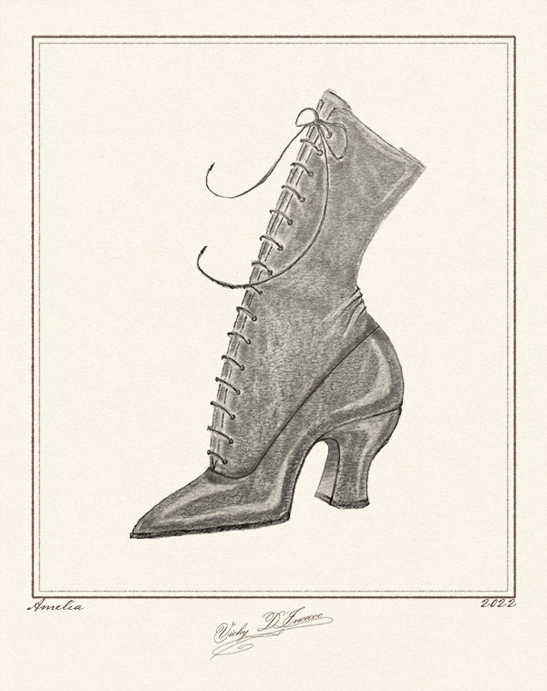 'Amelia' Balmoral Boot | Graphite Sketch – VICKY D'INCECCO